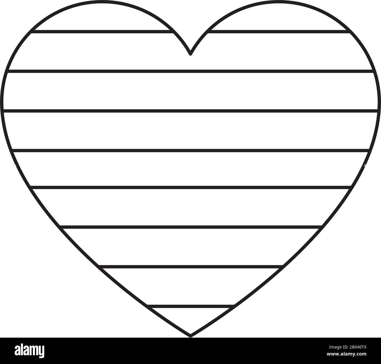 striped heart icon vector design Stock Vector Image & Art - Alamy
