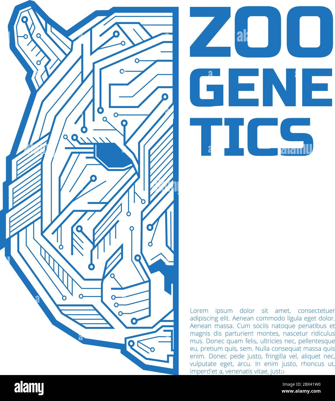 Zoo genetics logo. A half of a tiger or bear head consisting of ...