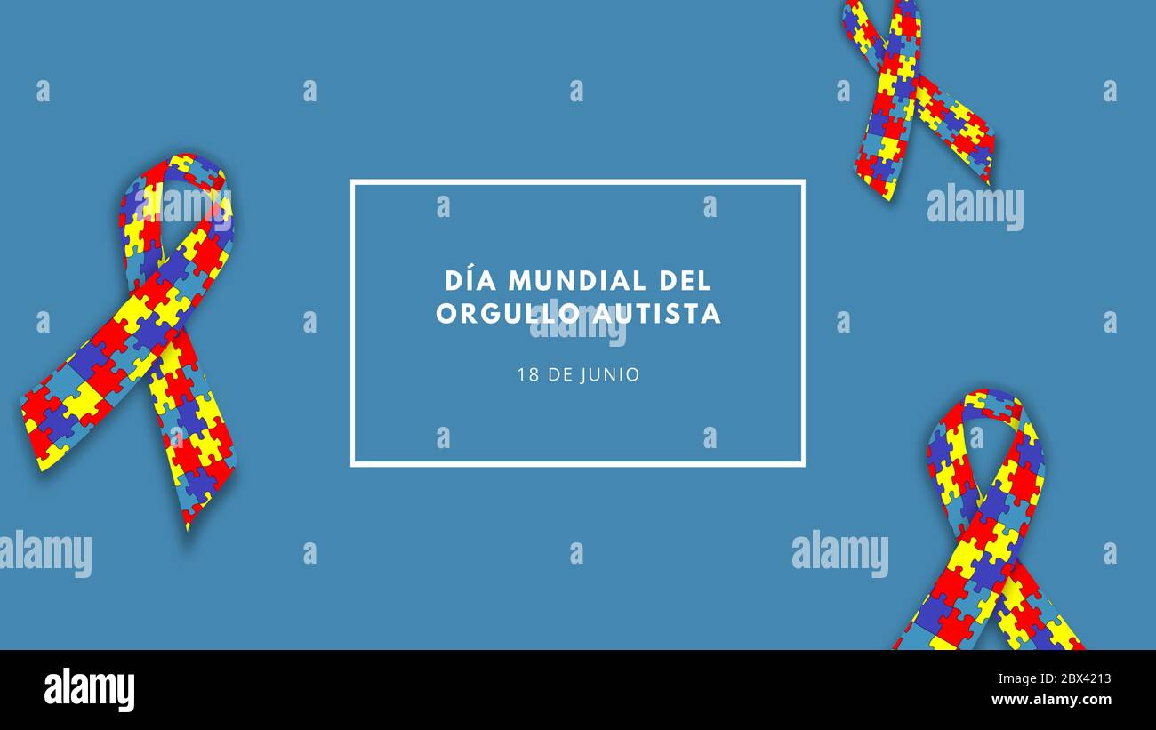 Illustration related to autism with the text written in spanish World ...