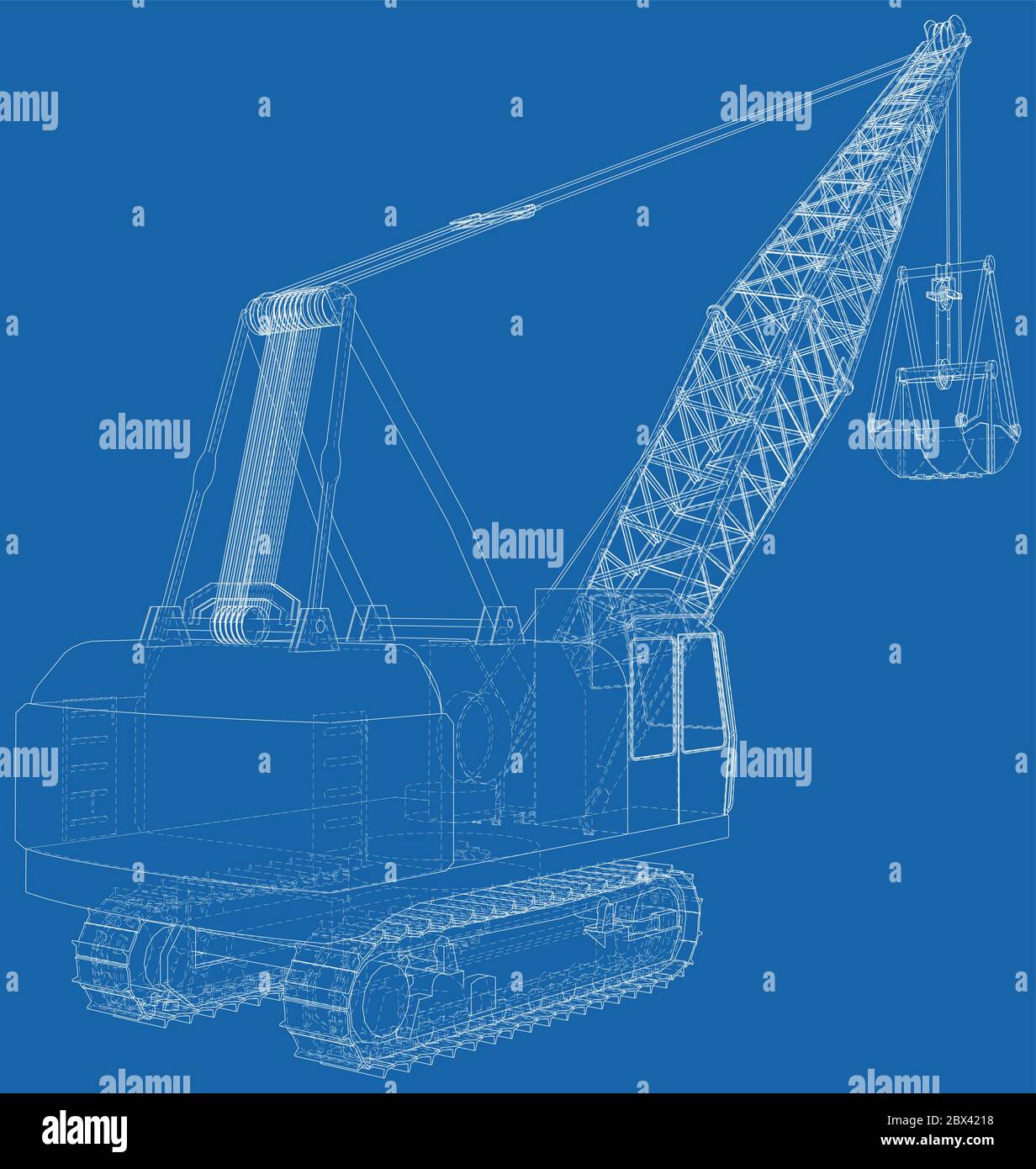 Dragline. The layers of visible and invisible lines are separated ...
