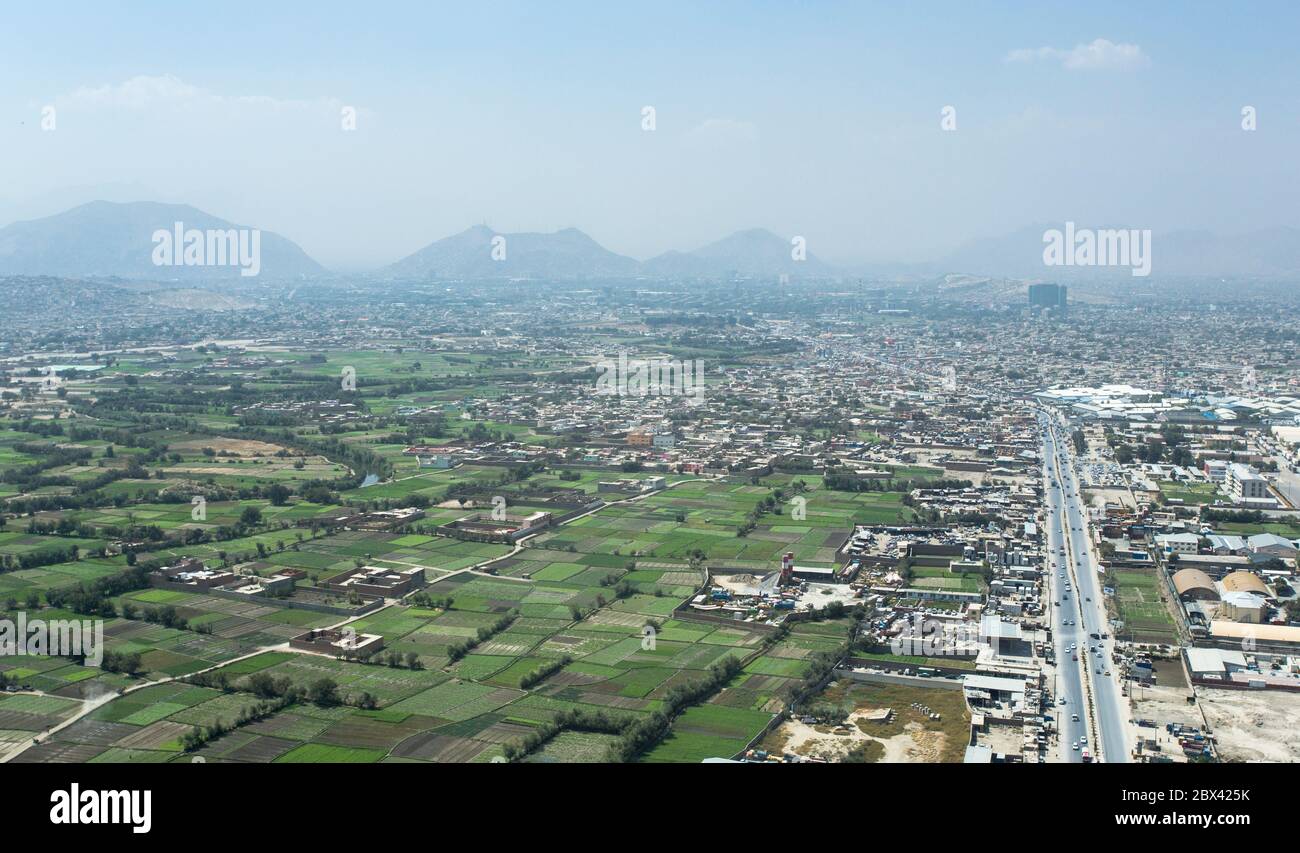 Beautiful mountain and agriculture area in eastern of Kabul Afghanistan ...
