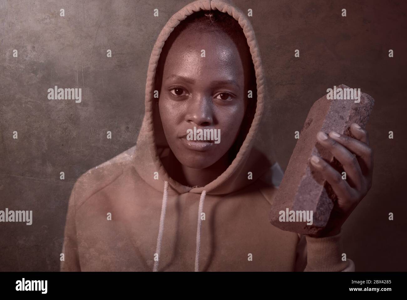 USA anti racist riots - young furious and angry black African American ...