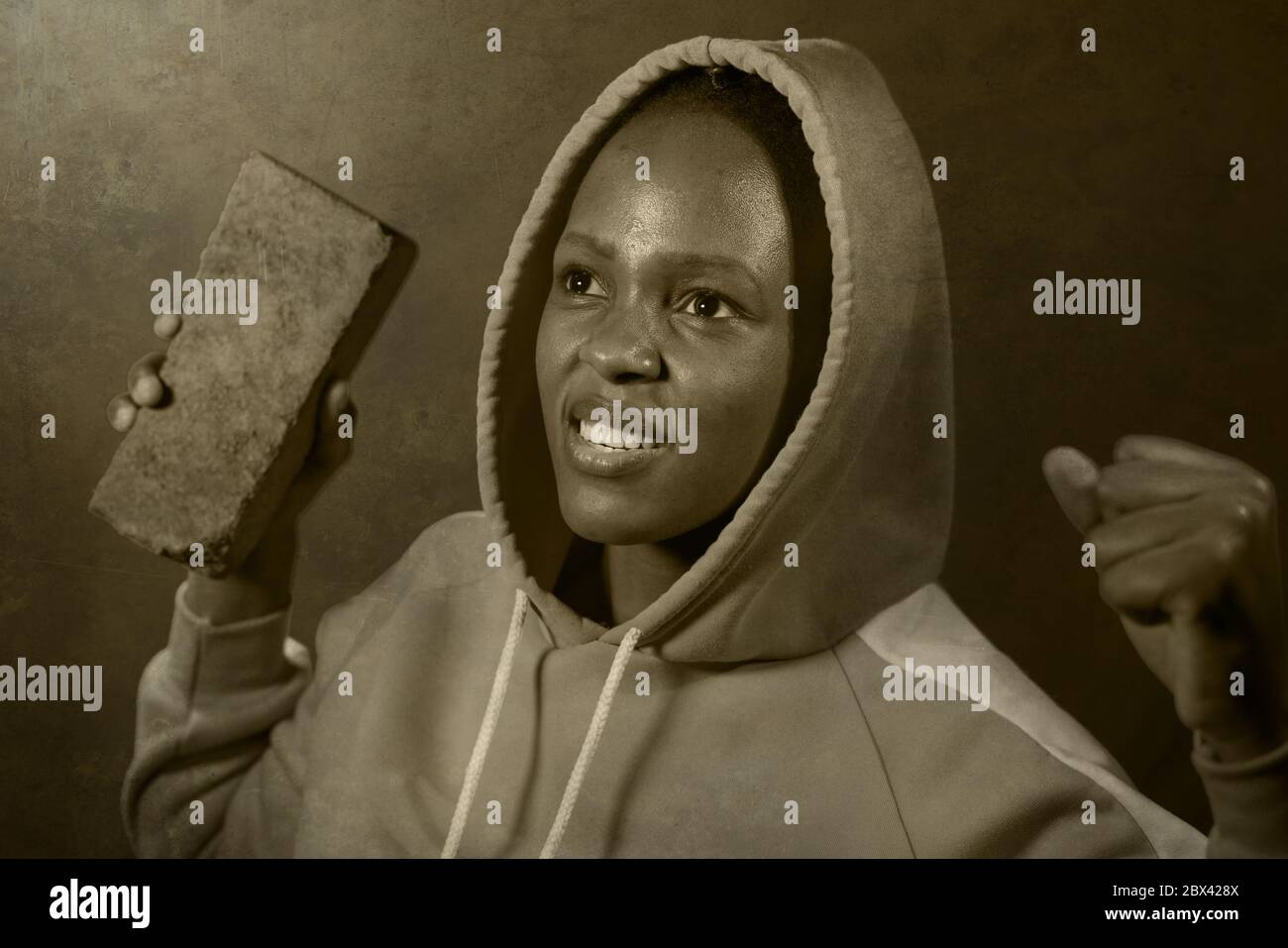 USA anti racist riots - young furious and angry black African American ...