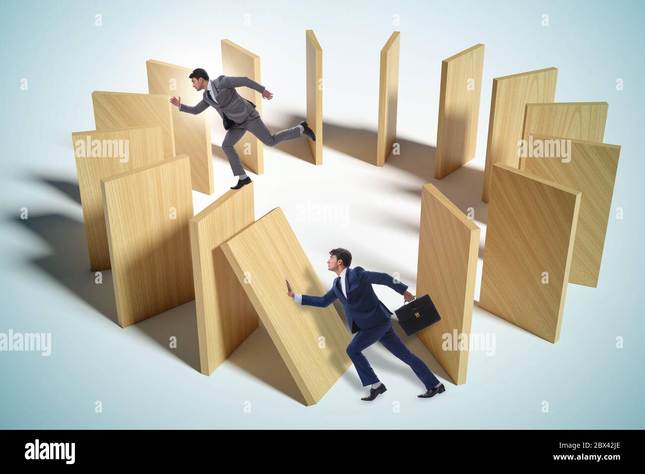 Domino toppling competition hi-res stock photography and images - Alamy
