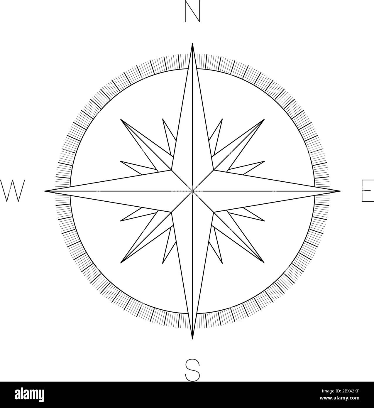 Compass rose - nautical chart. Travel equipment displaying orientation ...