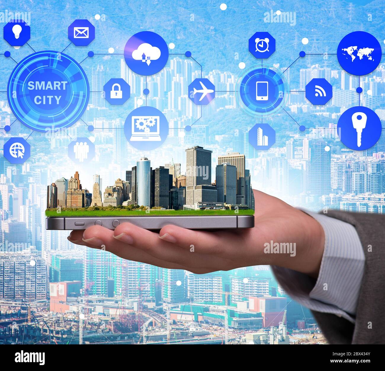 The smart city in innovation concept Stock Photo - Alamy