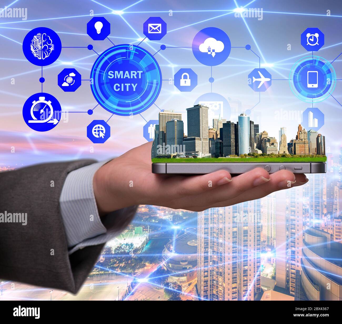 The smart city in innovation concept Stock Photo - Alamy