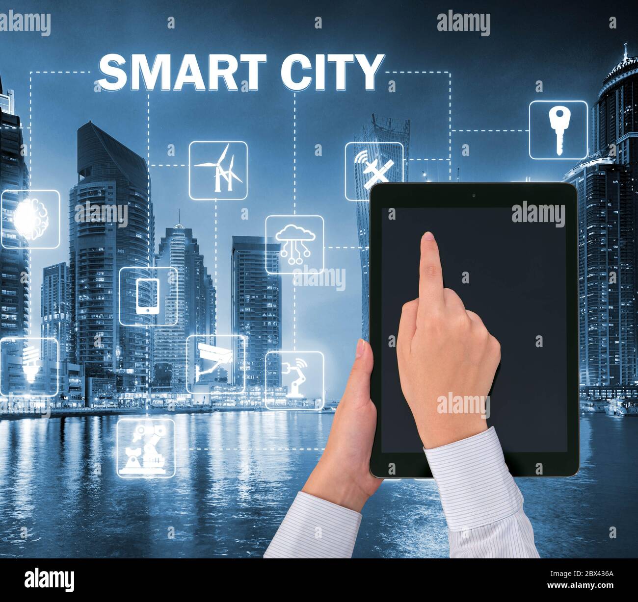 The smart city in innovation concept Stock Photo - Alamy