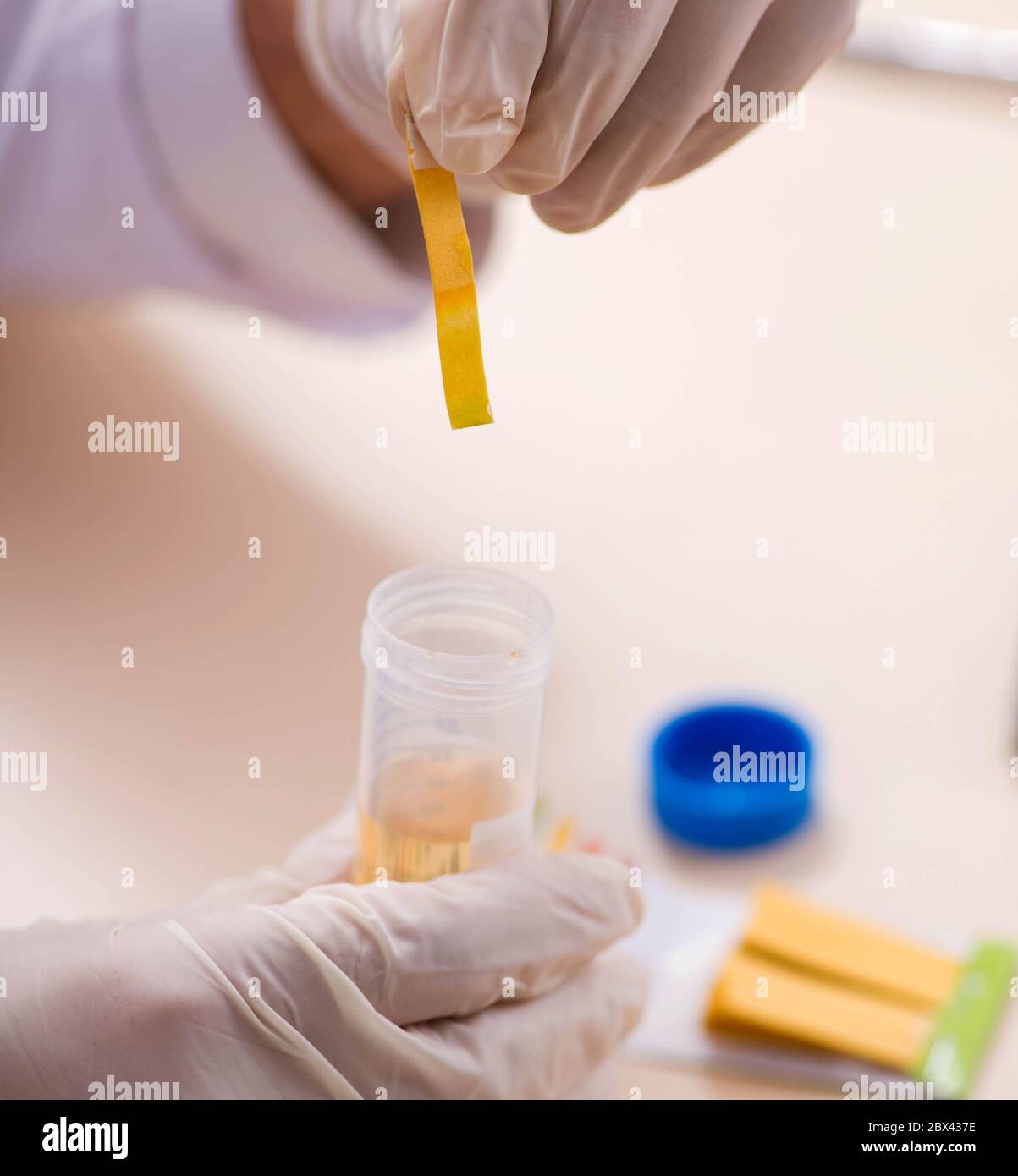 The chemist in the lab checking with ph strips Stock Photo - Alamy