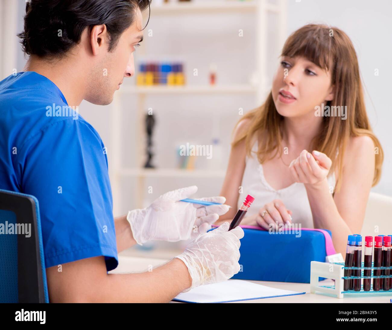 The young patient during blood test sampling procedure Stock Photo - Alamy