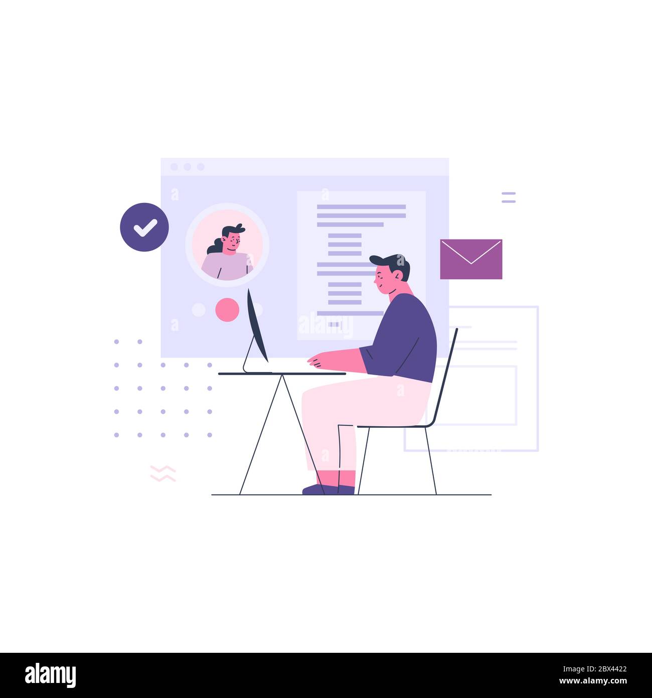 Online colleague Stock Vector Images - Alamy