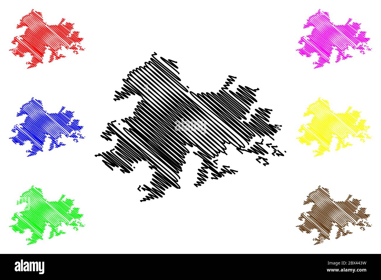 Monza City (Italian Republic, Italy, Lombardy) map vector illustration, scribble sketch City of ...