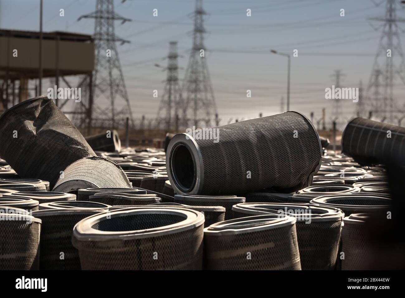 filter waste in electric company Stock Photo - Alamy