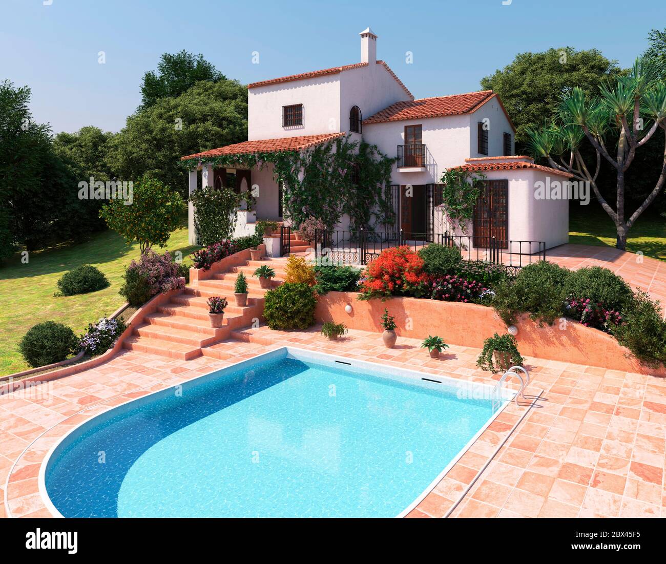 3d house exterior hi-res stock photography and images - Alamy