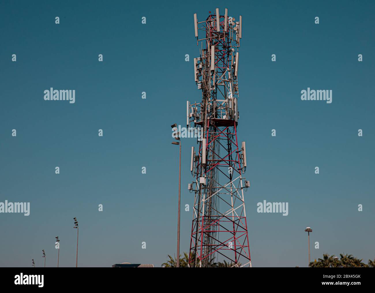 telecom tower, Communication tower with sky background Stock Photo - Alamy