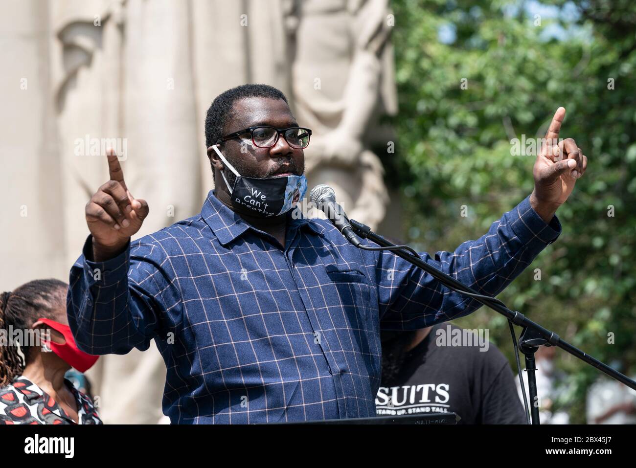 New York, NY - June 4, 2020: Reverend Kevin McCall speaks during ...