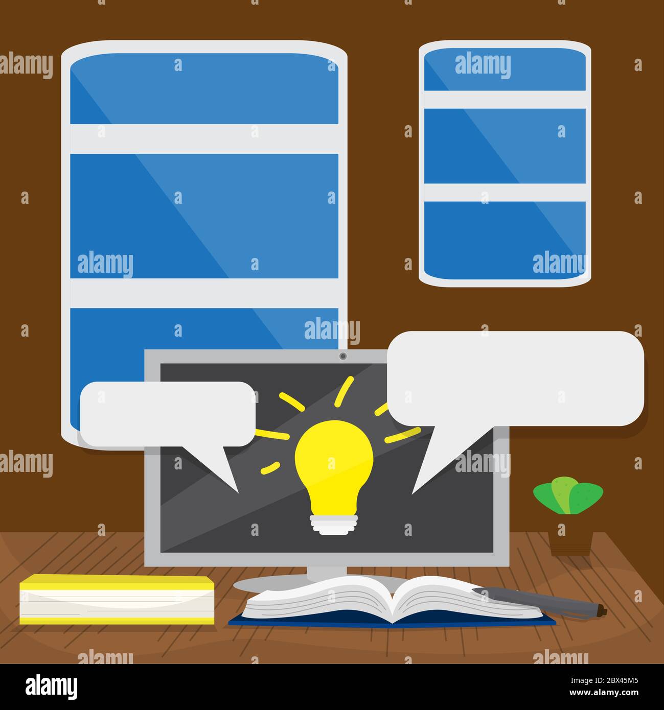 Home study concept. Online class. Self-learning - Vector illustration ...