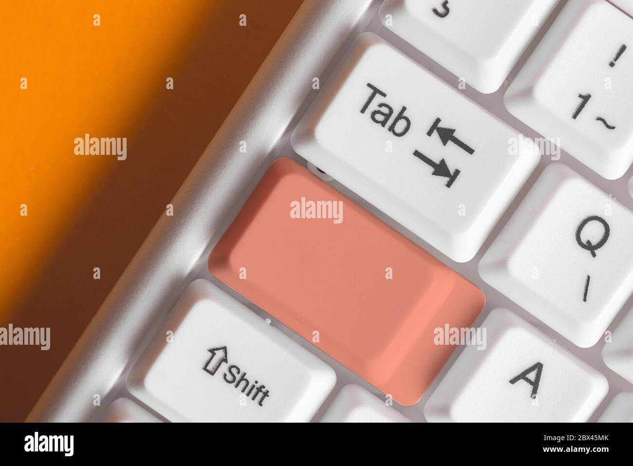 Pc Keyboard Key With Empty Note Paper Above Copy Space Stock Photo - Alamy