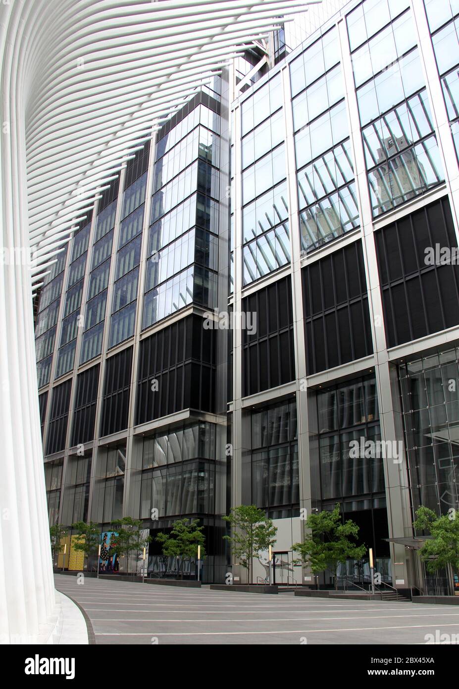 Exterior of the Oculus building, above-ground head house structure of ...