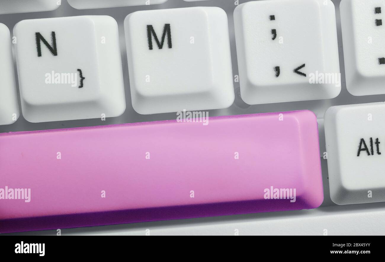 Pc Keyboard Key With Empty Note Paper Above Copy Space Stock Photo - Alamy