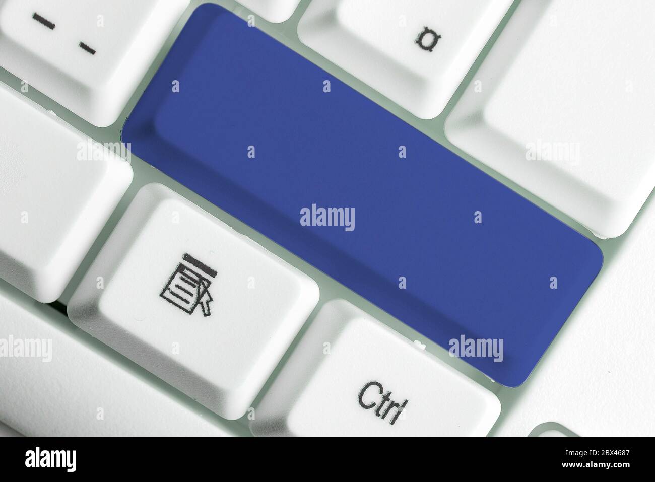 Pc Keyboard Key With Empty Note Paper Above Copy Space Stock Photo - Alamy