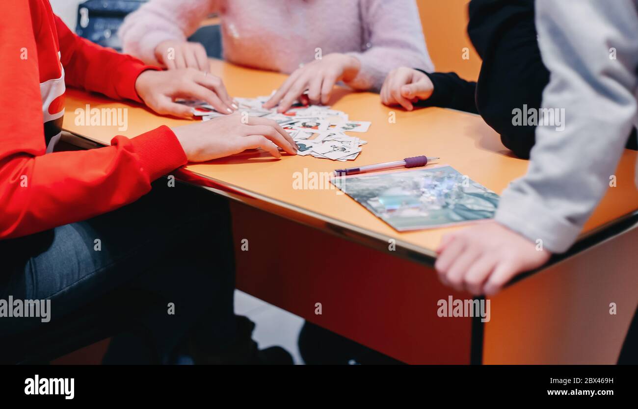 students education play cards with pictures in English and numbers ...