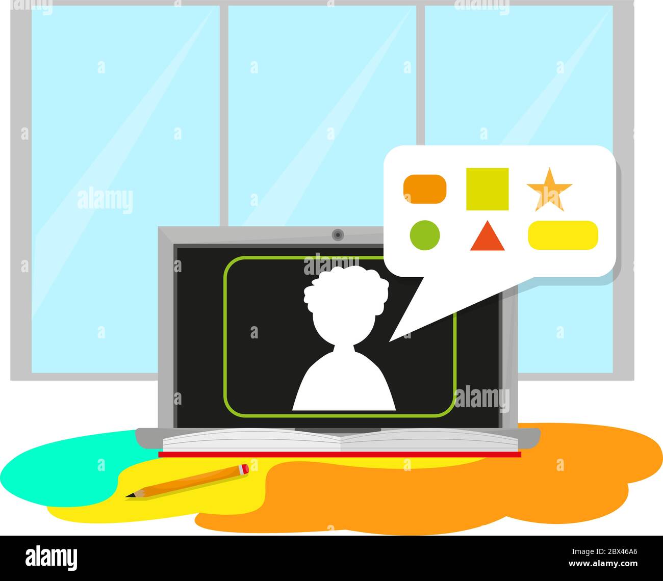 Home study concept. Online class. Self-learning - Vector illustration ...