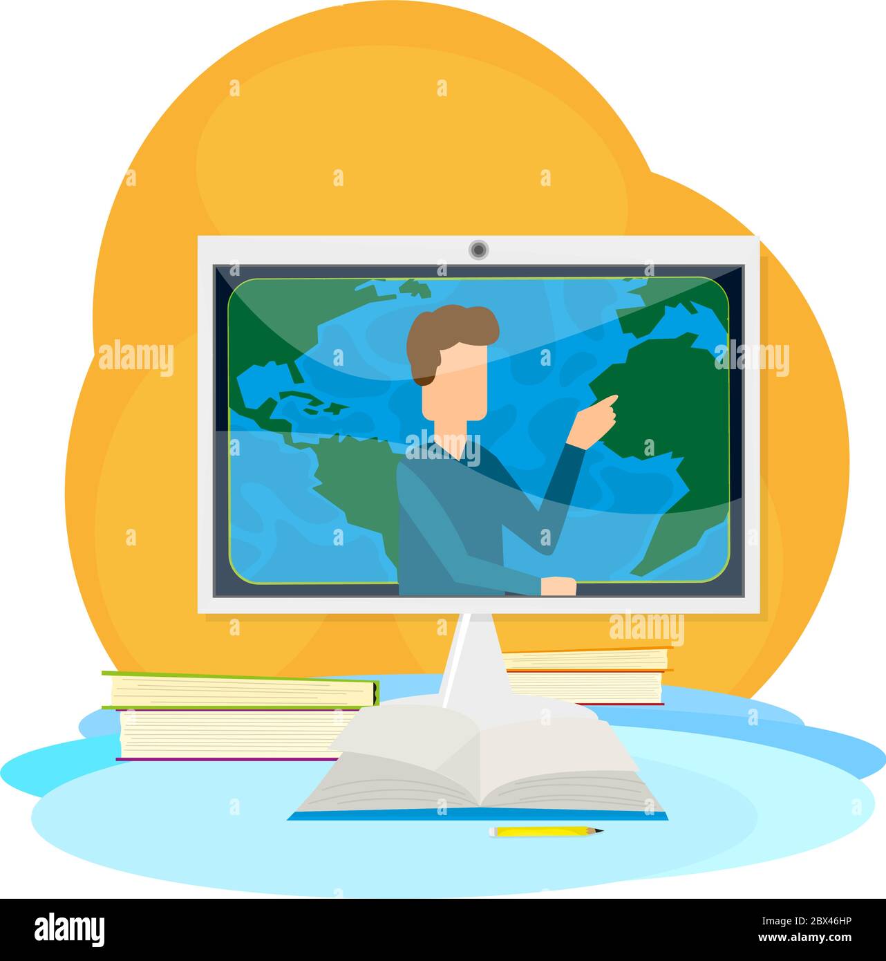 Home study concept. Online class. Self-learning - Vector illustration ...