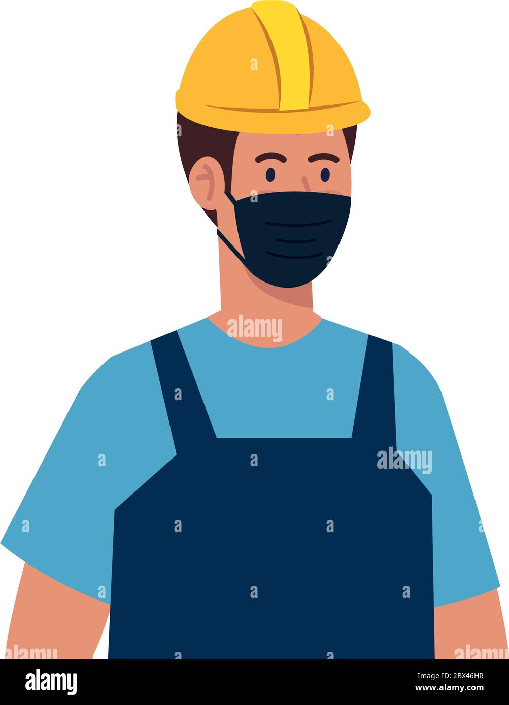 male constructer with mask vector design Stock Vector Image & Art - Alamy