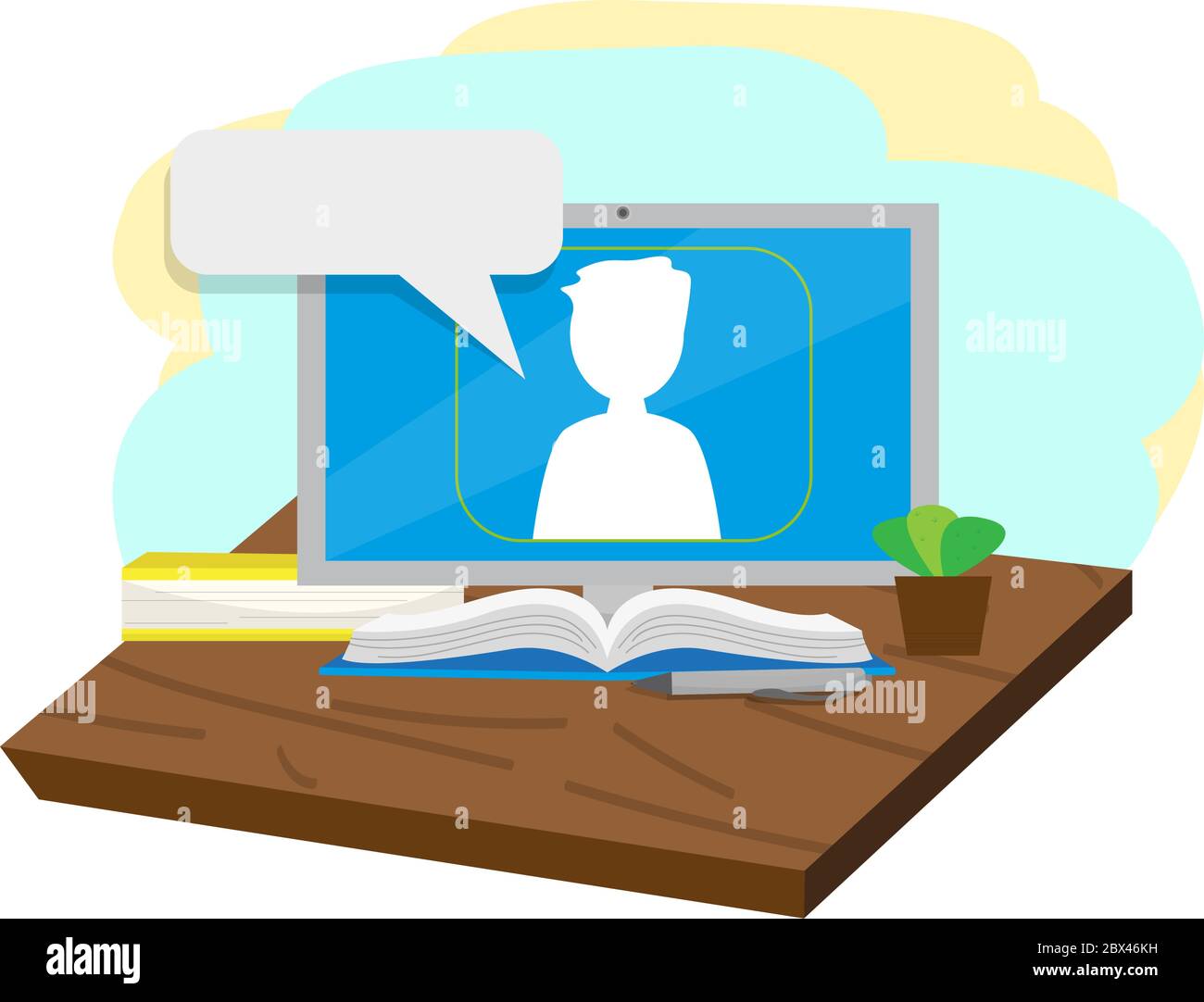 Home study concept. Online class. Self-learning - Vector illustration ...