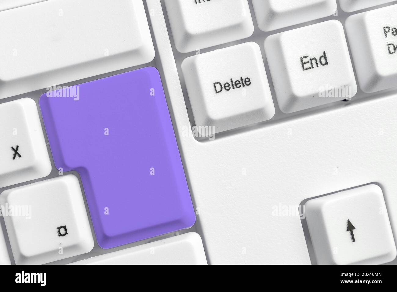Pc Keyboard Key With Empty Note Paper Above Copy Space Stock Photo - Alamy