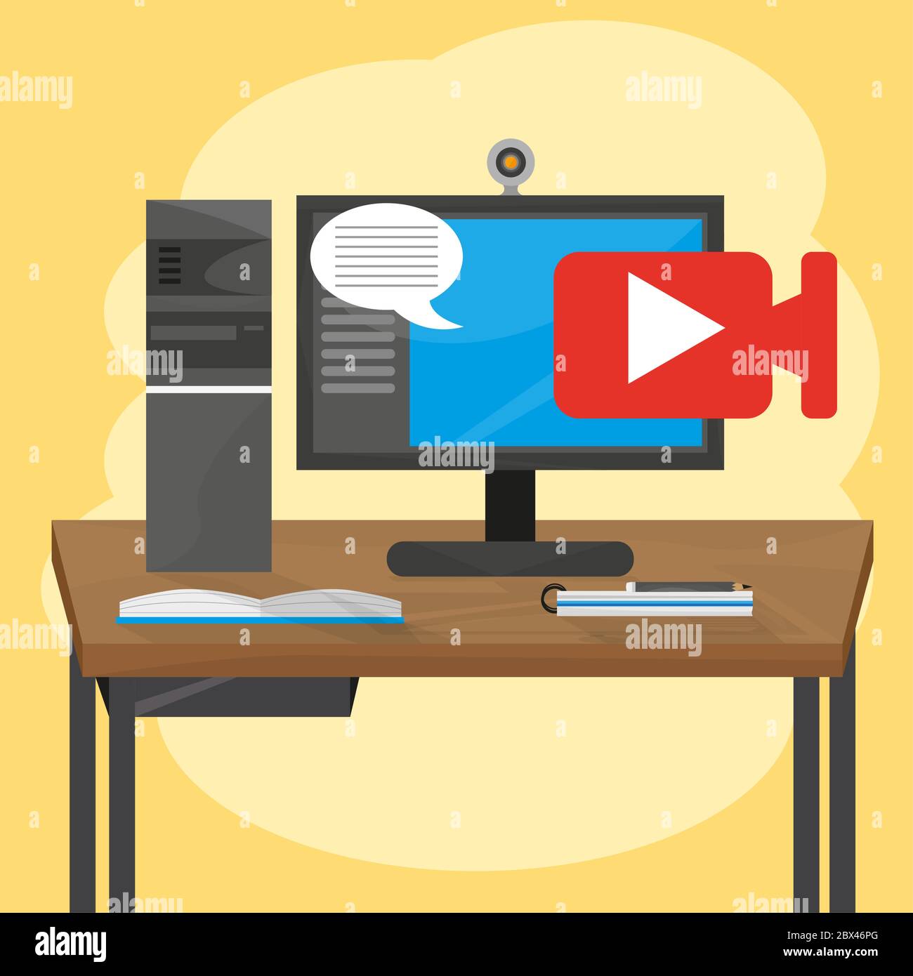 Home study concept. Online class. Self-learning - Vector illustration ...