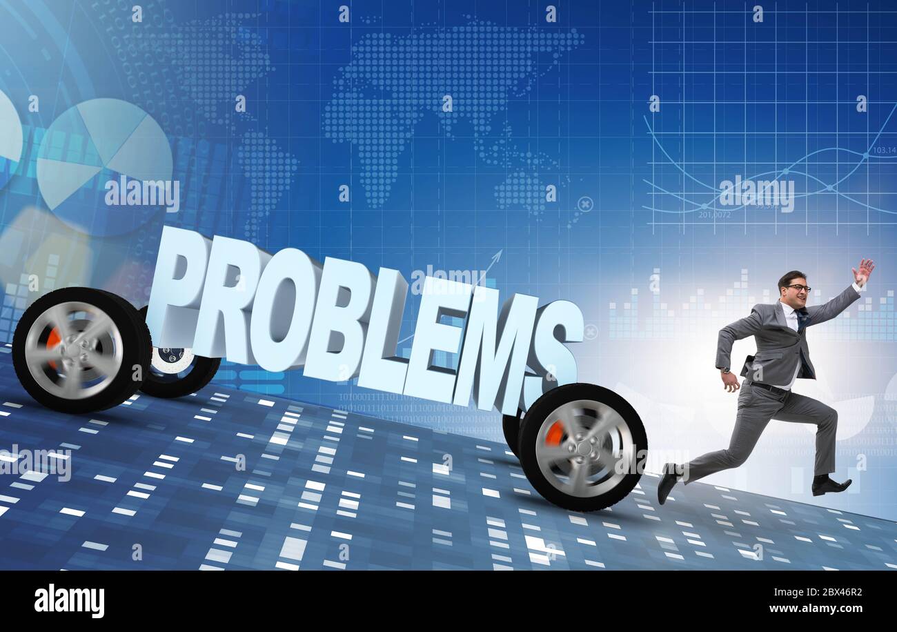 The business problem and challenge concept with businessman Stock Photo ...