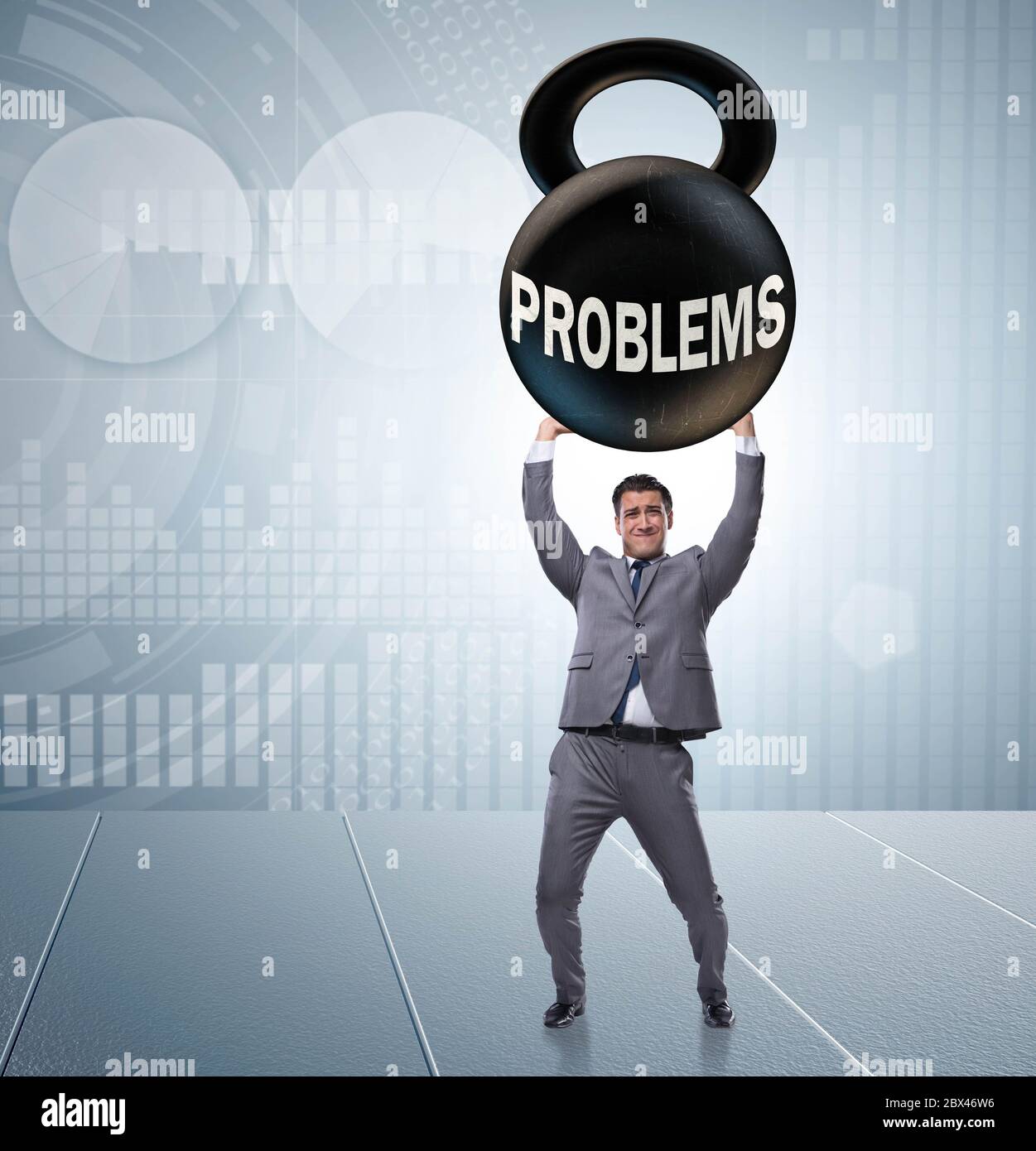 The business problem and challenge concept with businessman Stock Photo ...