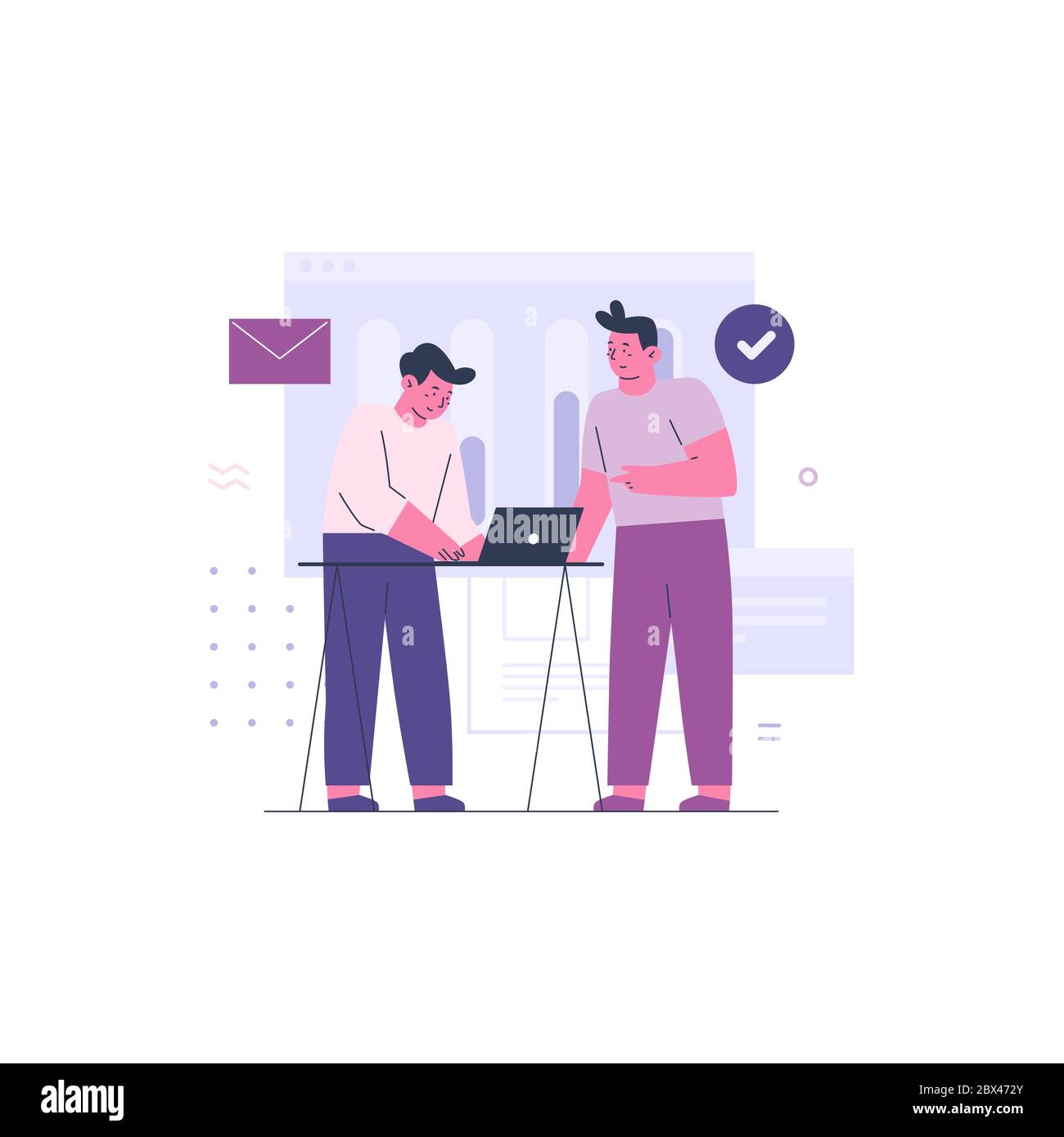 Creative collaboration two people Cut Out Stock Images & Pictures - Alamy