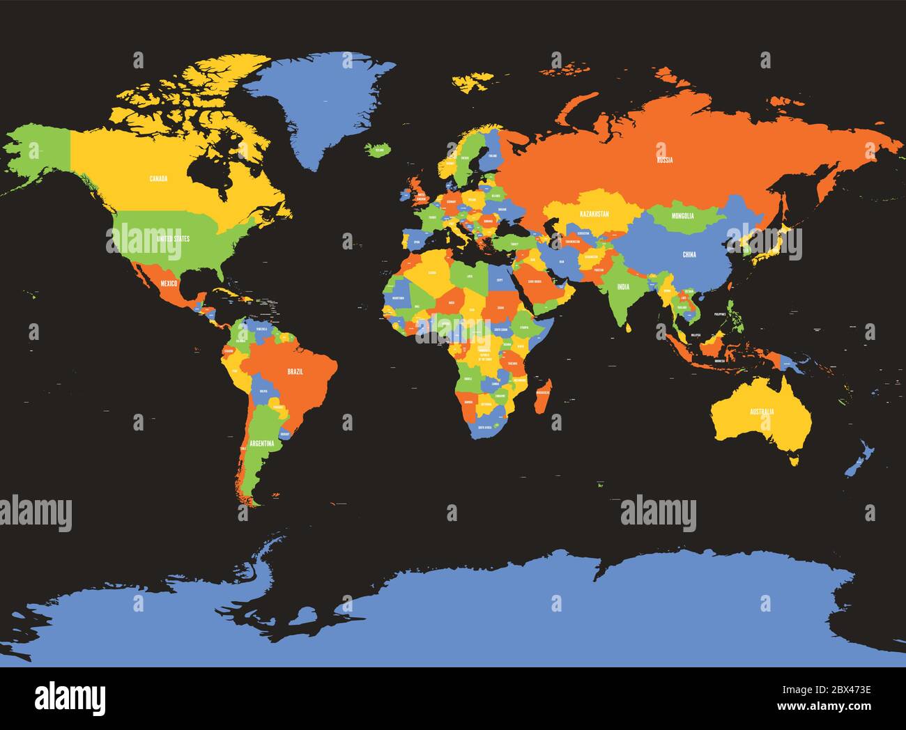 Countries of the World. Colorful vector map Stock Vector Image & Art ...