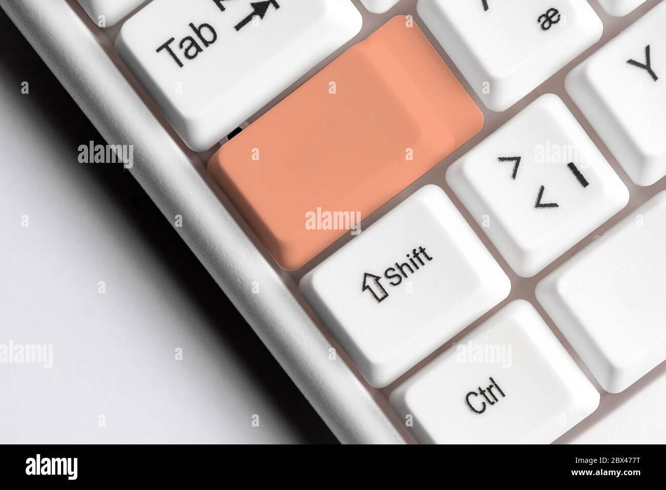 Pc Keyboard Key With Empty Note Paper Above Copy Space Stock Photo - Alamy