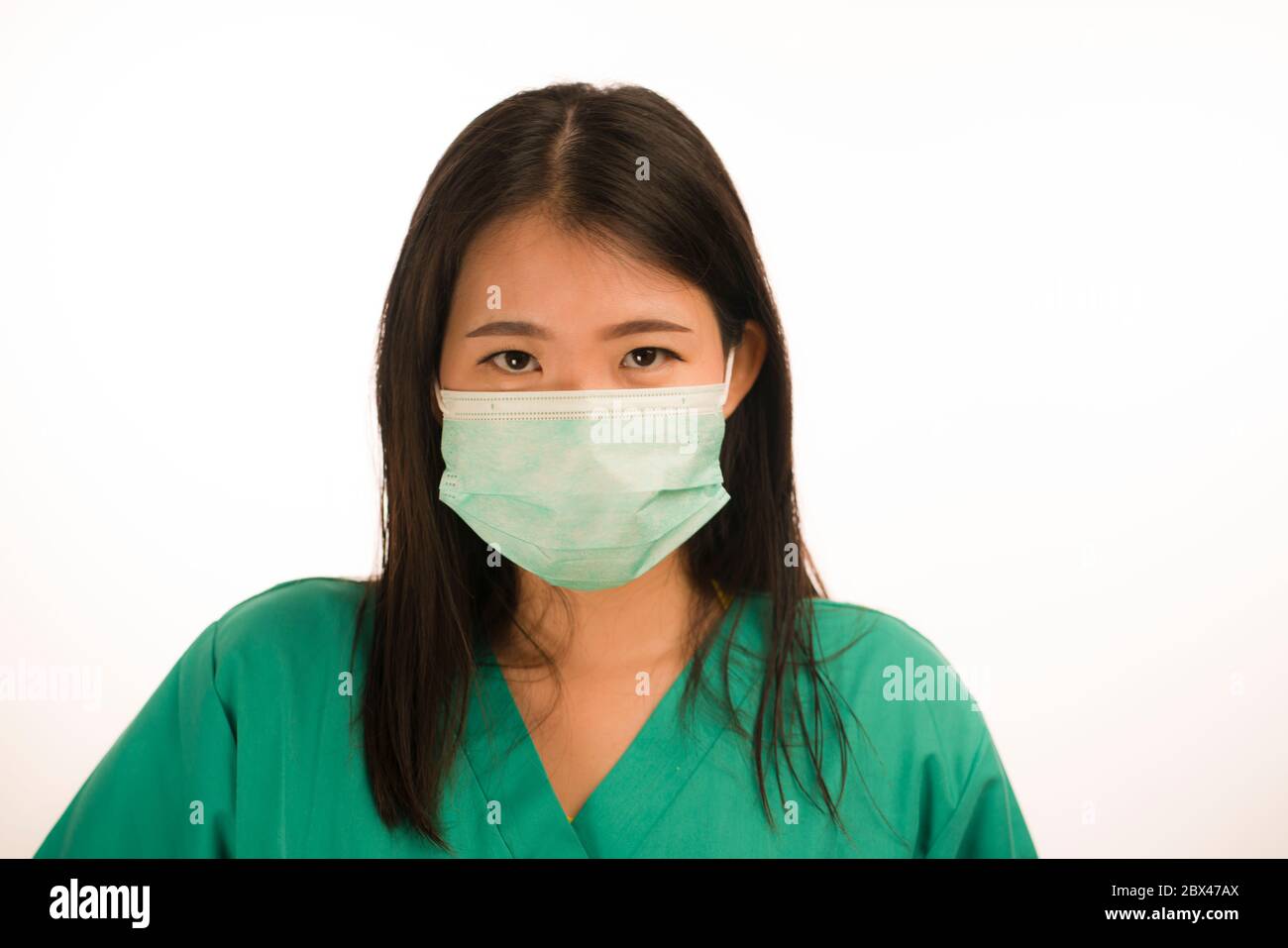 young beautiful and confident Asian Korean medicine doctor woman or ...