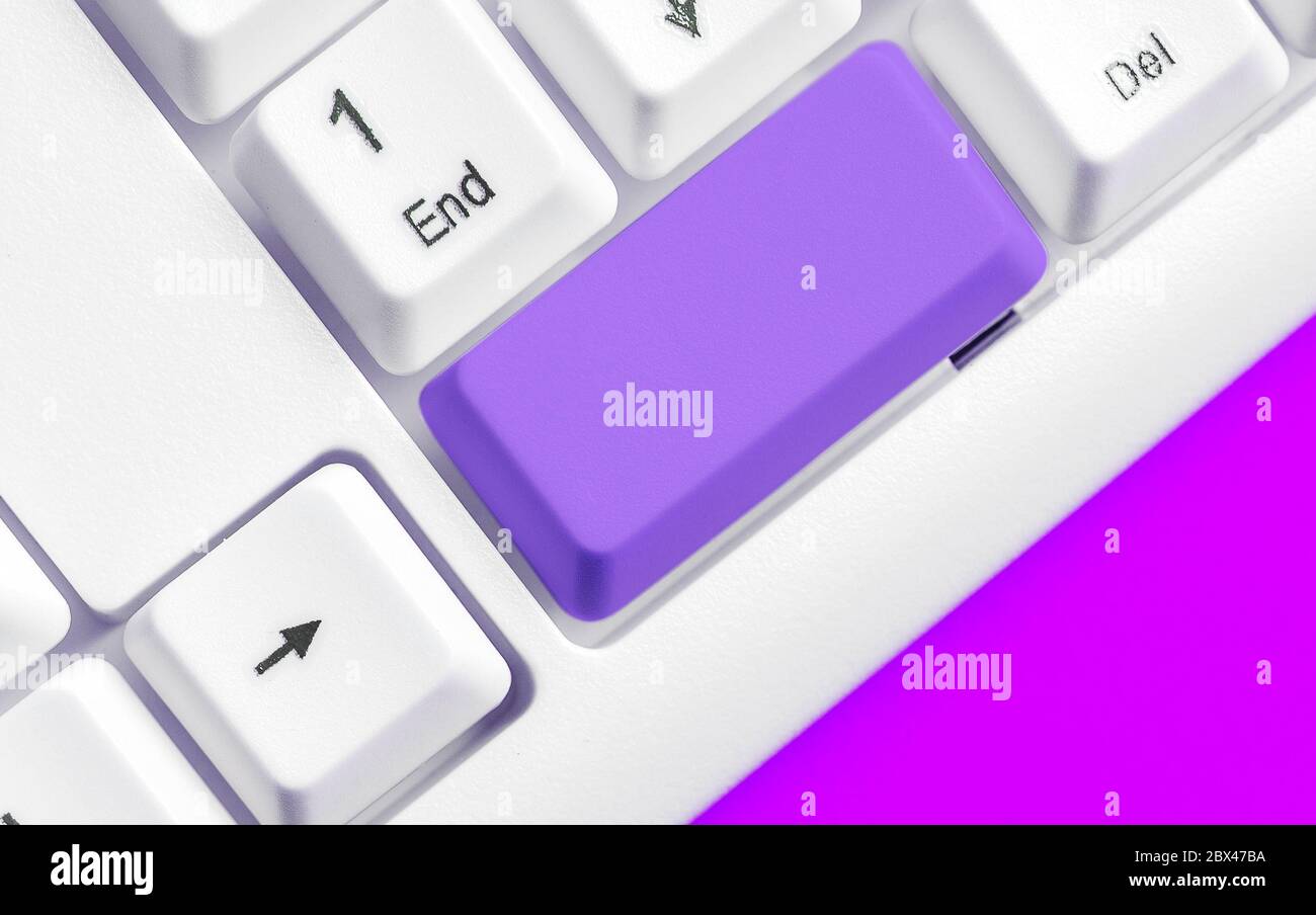 White Pc Keyboard With Empty Note Paper Above White Key Copy Space ...