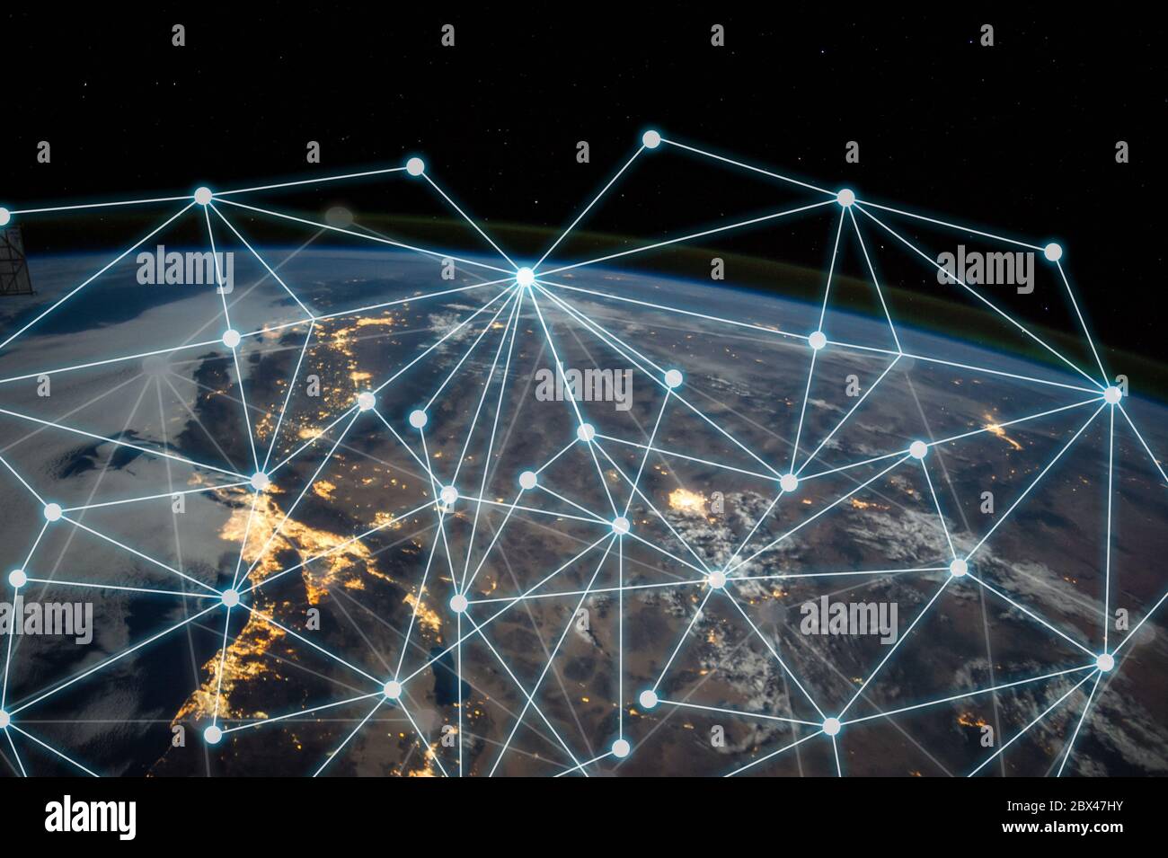 Digital Image of Distant Solar System Showing Global Technology ...