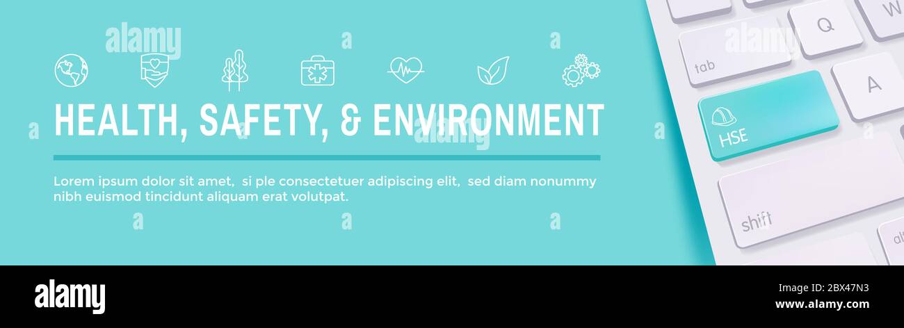 Health Safety & Environment Icon Set and Web Header Banner Stock Vector ...