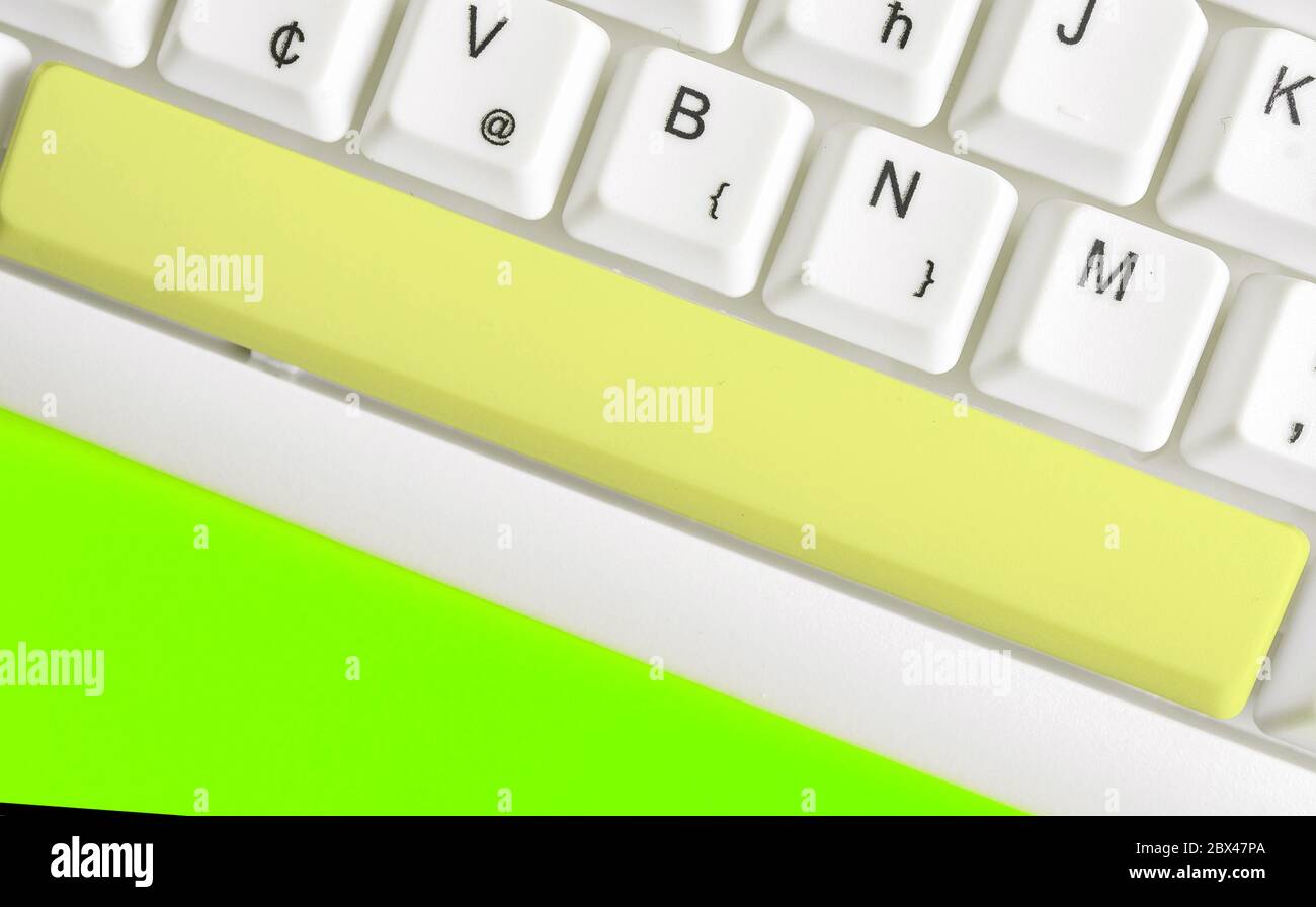 Pc Keyboard Key With Empty Note Paper Above Copy Space Stock Photo - Alamy