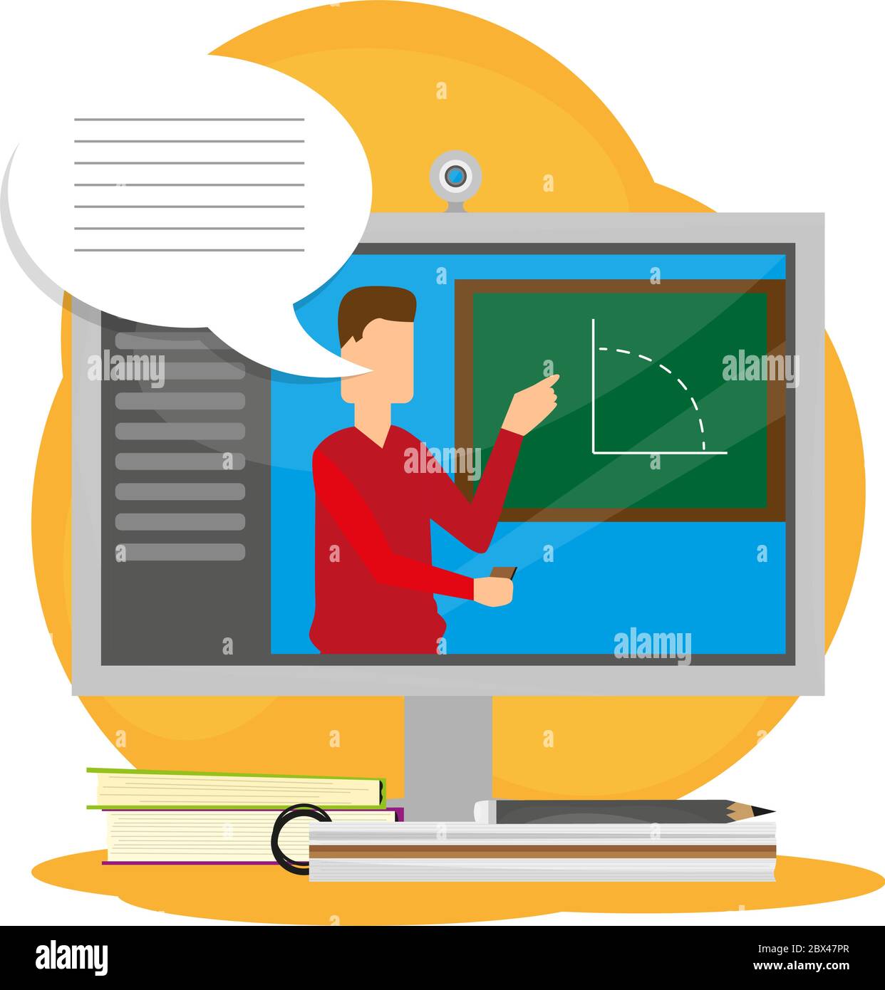 Home study concept. Online class. Self-learning - Vector illustration ...