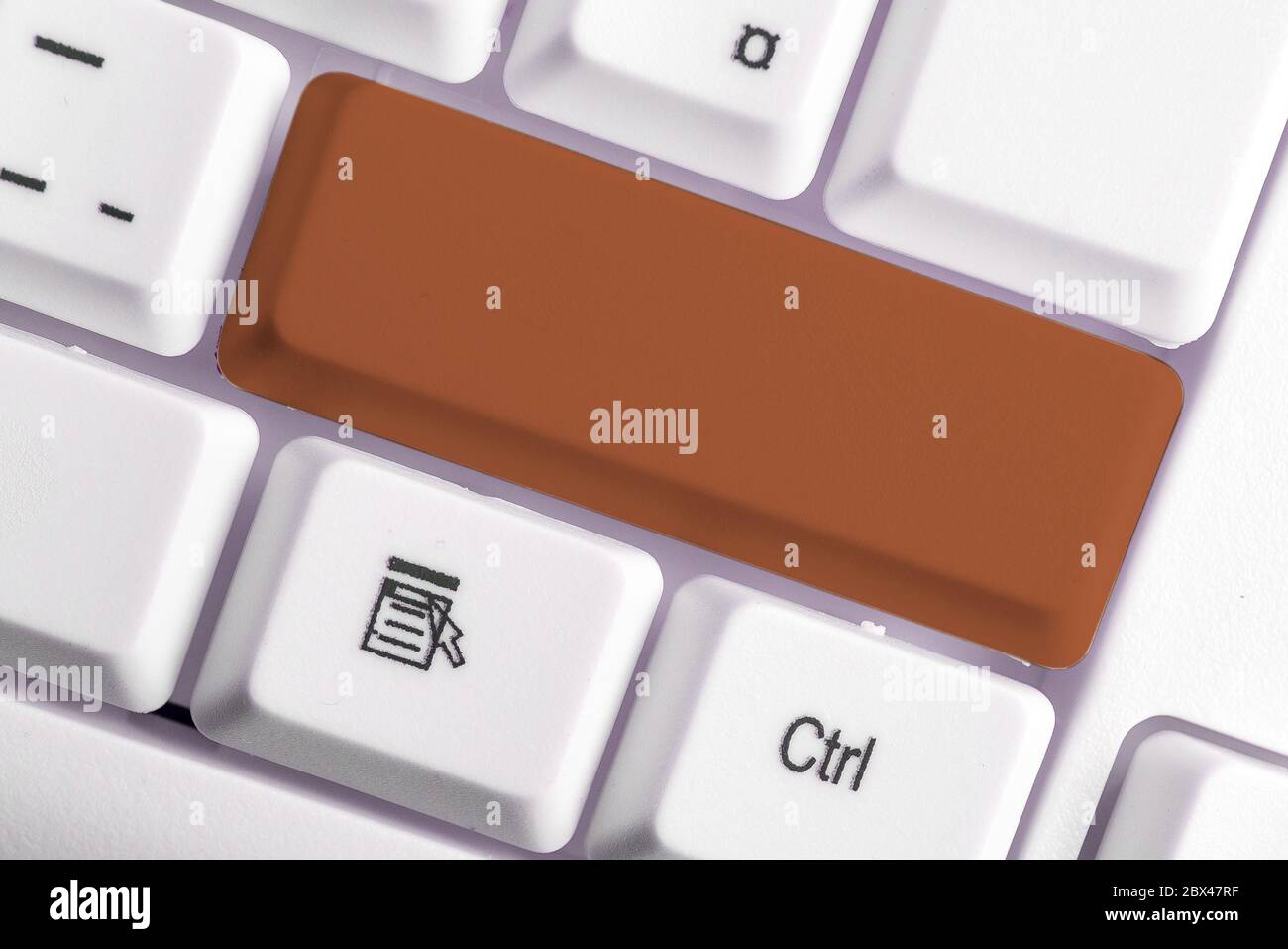 Pc Keyboard Key With Empty Note Paper Above Copy Space Stock Photo - Alamy