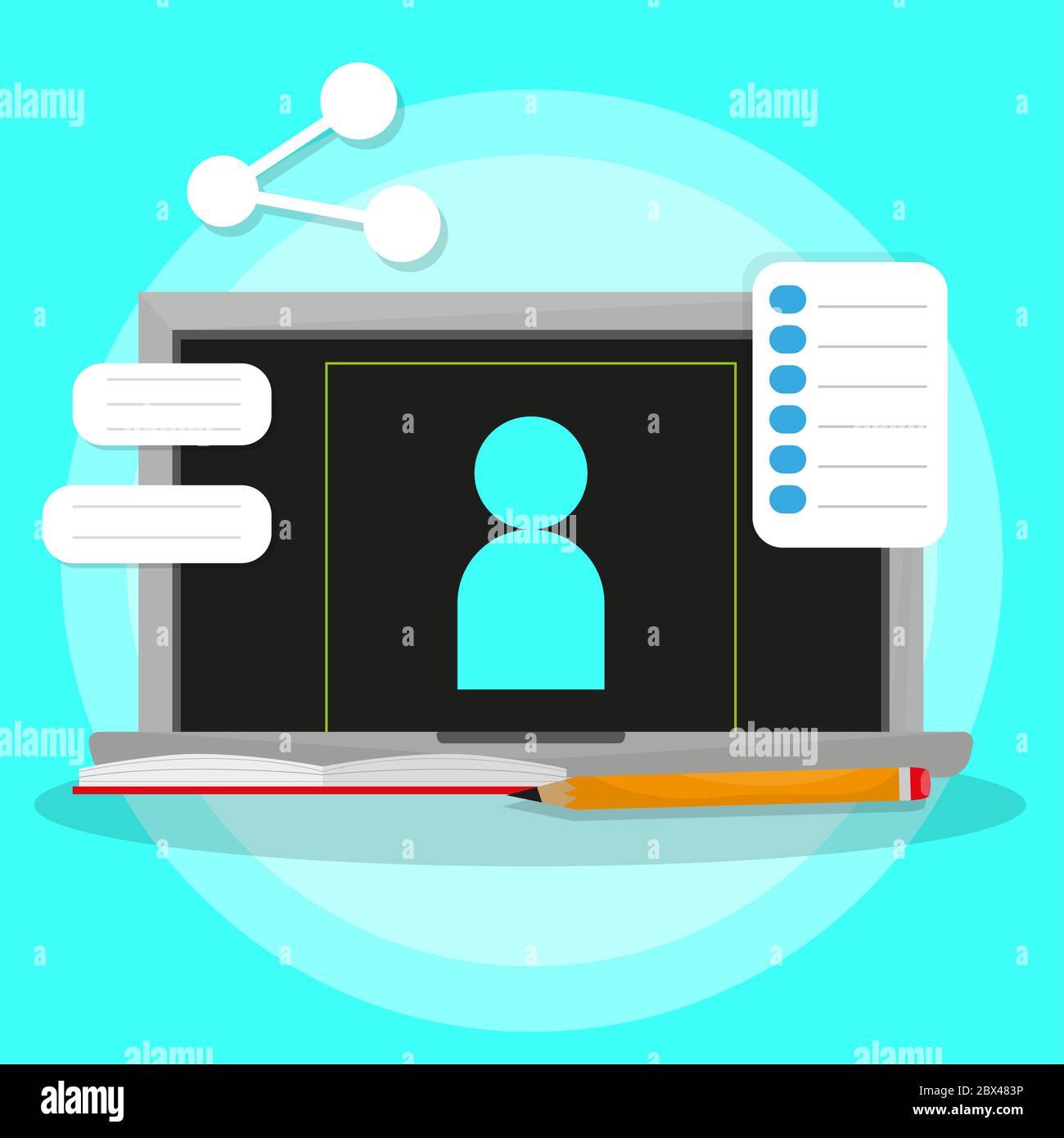 Home study concept. Online class. Self-learning - Vector illustration ...