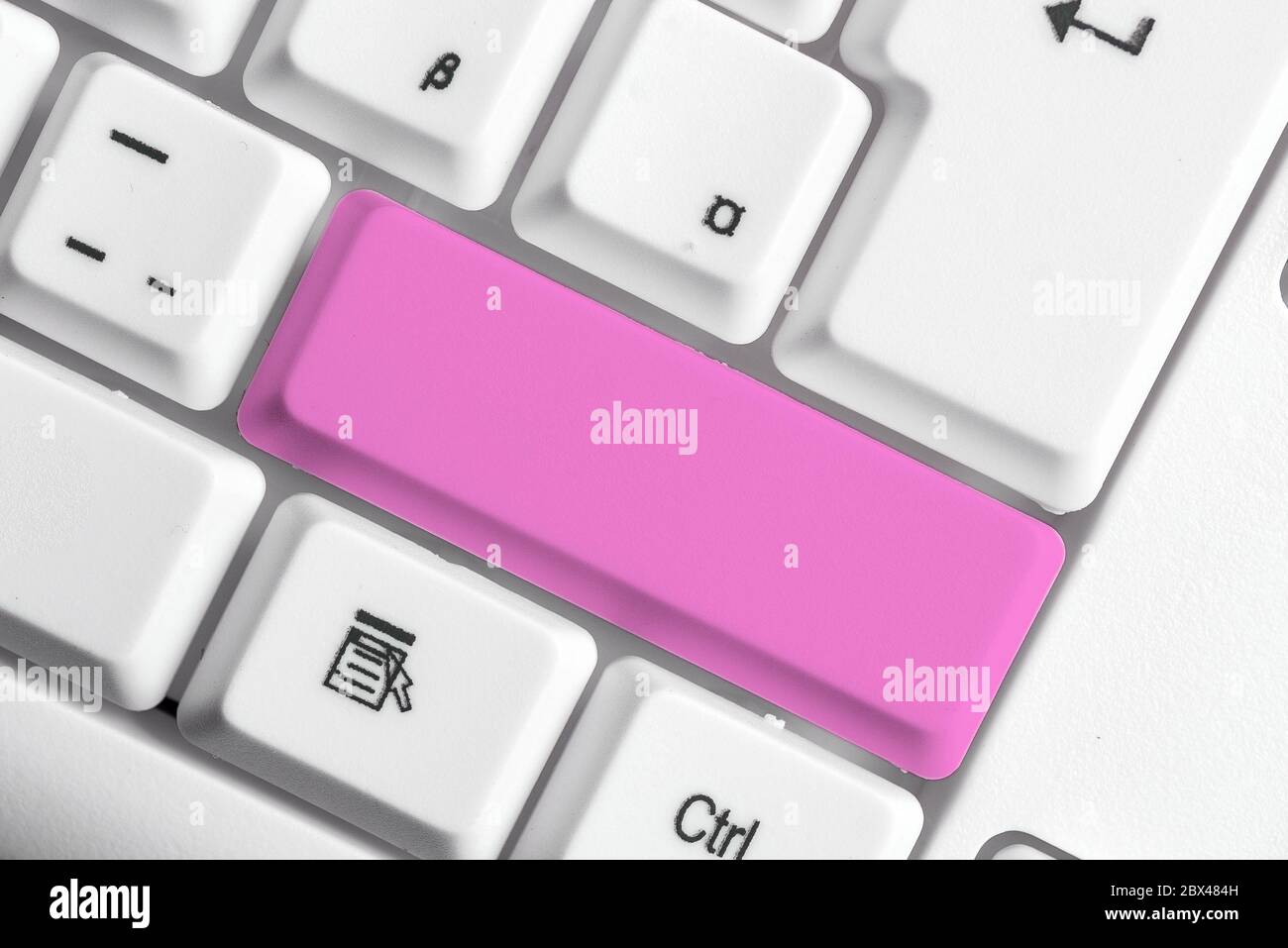 Pc Keyboard Key With Empty Note Paper Above Copy Space Stock Photo - Alamy