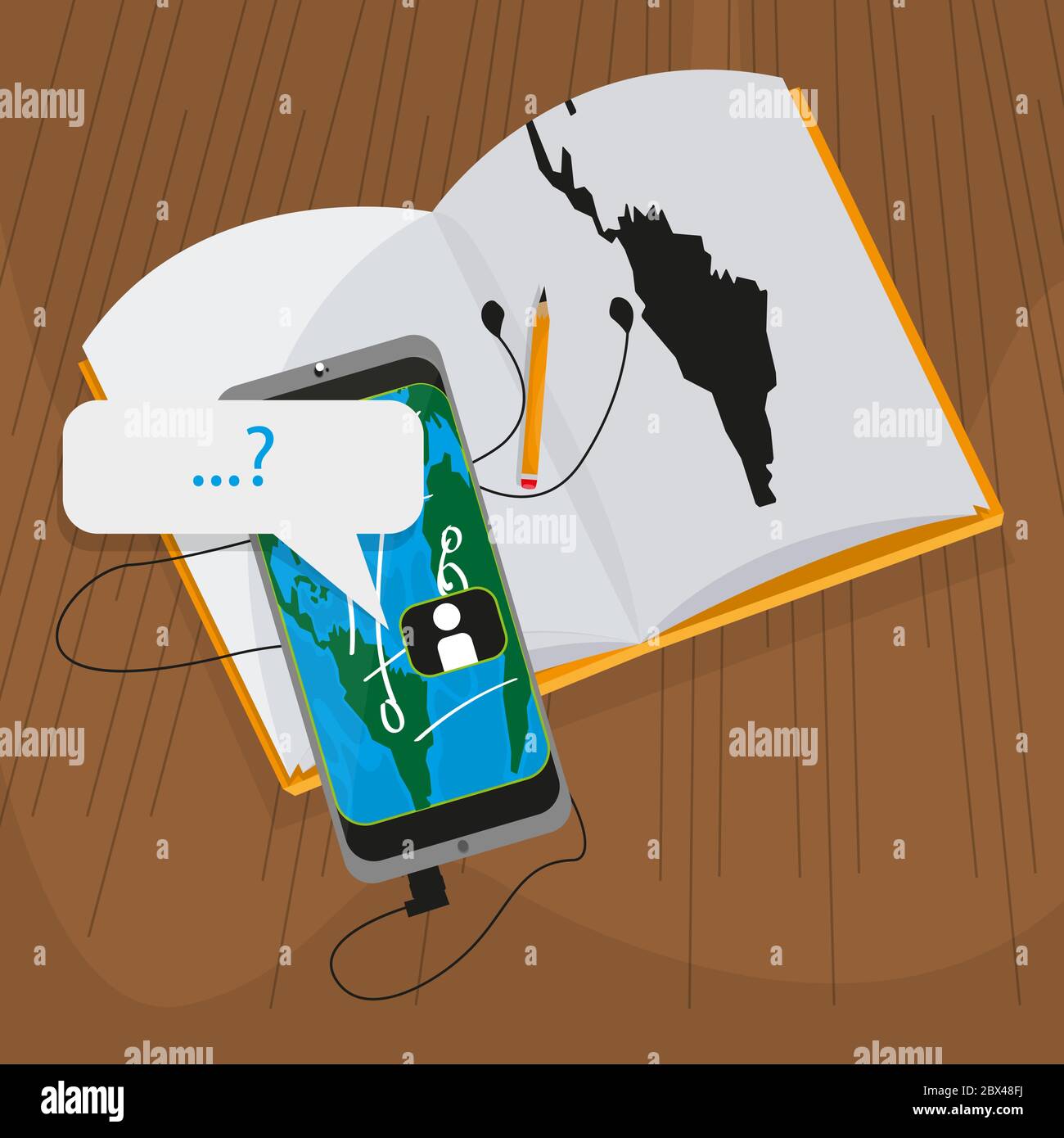 Home study concept. Online class. Self-learning - Vector illustration ...