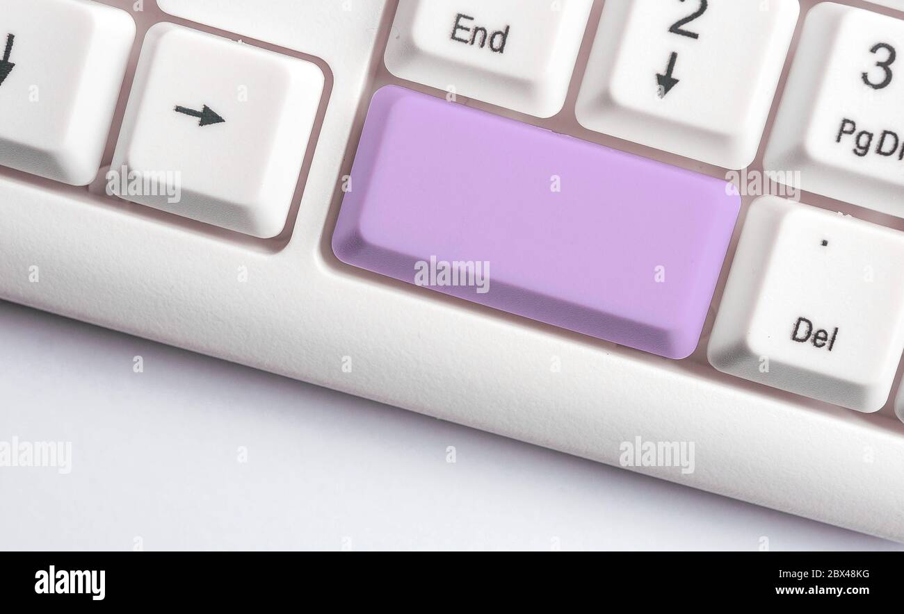 Pc Keyboard Key With Empty Note Paper Above Copy Space Stock Photo - Alamy