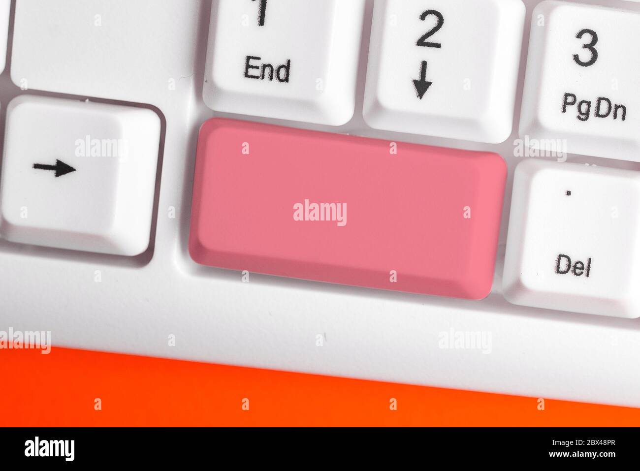 Pc Keyboard Key With Empty Note Paper Above Copy Space Stock Photo - Alamy