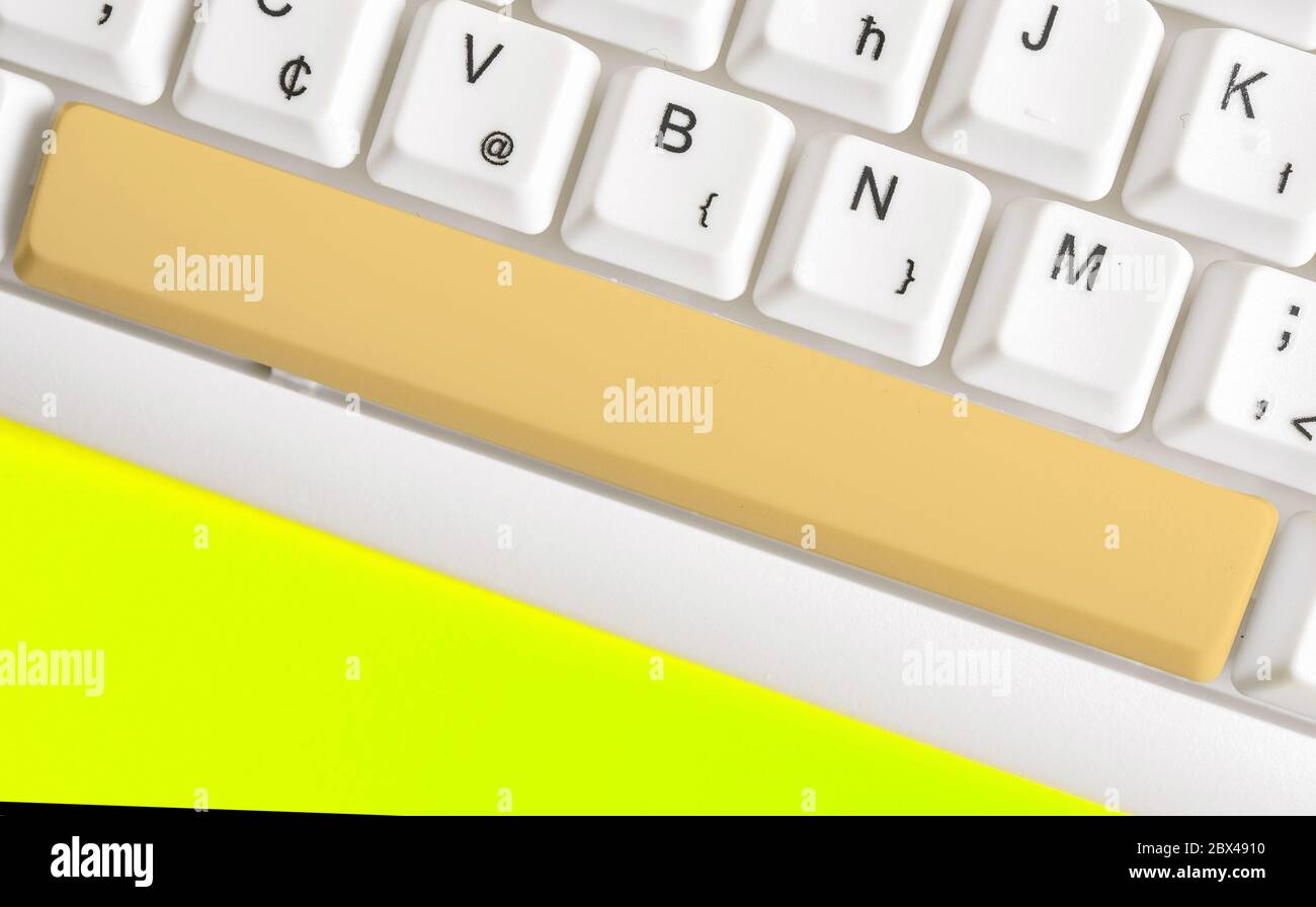 Pc Keyboard Key With Empty Note Paper Above Copy Space Stock Photo - Alamy